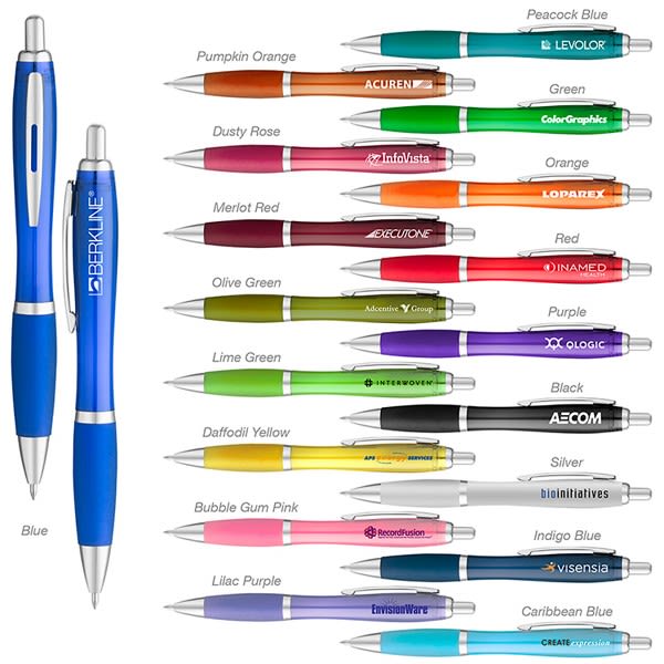 Custom Translucent Curvaceous Ballpoint Pen | Personalized All Pens