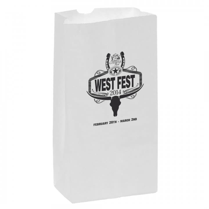 Custom White Grocery Bag 6.5 x 12.5 Inches | Promo Grocery Bags