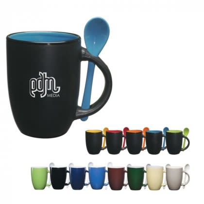 12 oz Spooner Mug | Custom Coffee Mug Sets with Spoons
