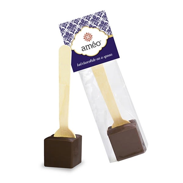 Personalized Hot Chocolate on a Spoon in Imprinted Header Bag in Bulk