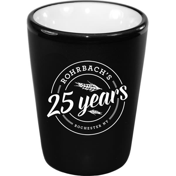 Black Matte Custom Logo Imprinted Ceramic Shot Glasses | Promo Glasses