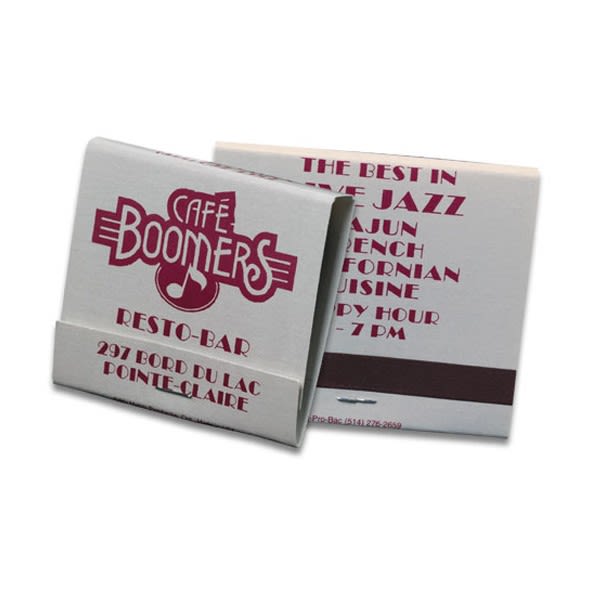 30 Count Wholesale Color-on-Color Matchbooks | Burgundy & Gray
