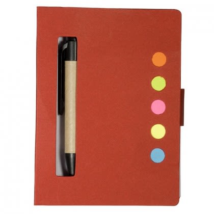 Printed Eco Stowaway Sticky Jotter with Pen | Custom Writing Sets