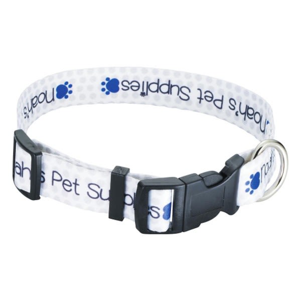 Full Color Imprint 1 Inch Wide Adjustable Pet Collar | Pet Promos