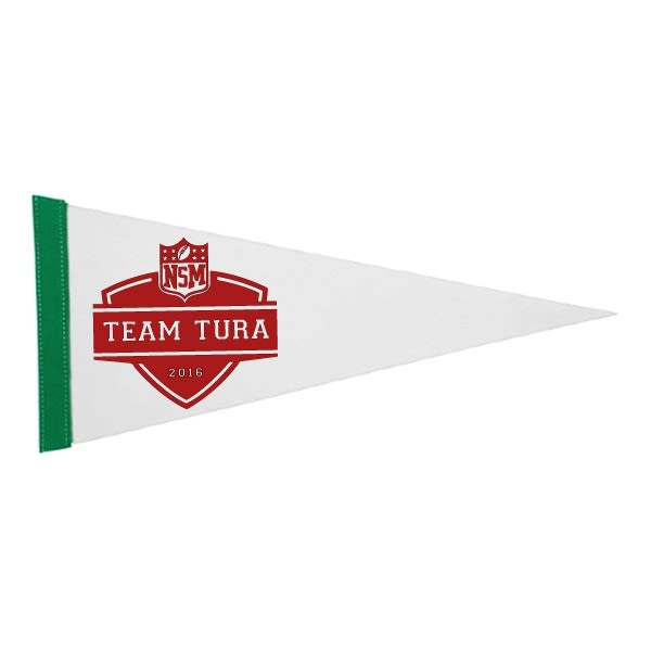 Color Strip 8 x 18 Inch White Felt Pennant | Custom Team Pennants