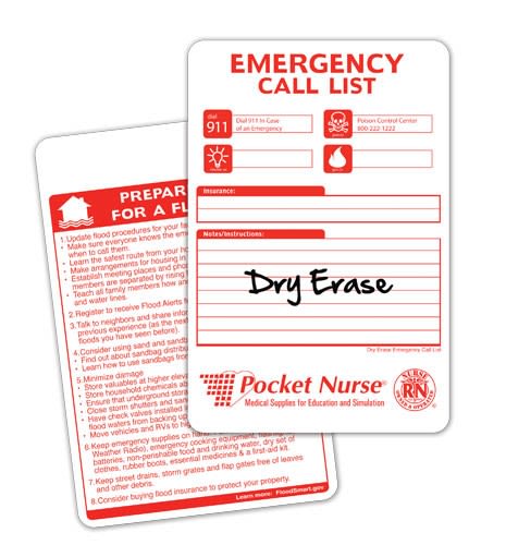 Imprinted Emergency Storm Preparation Call List | Promo Prep Call List