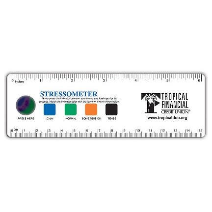 Large Custom Stress Ruler with Stress Crystal | Promotional Rulers