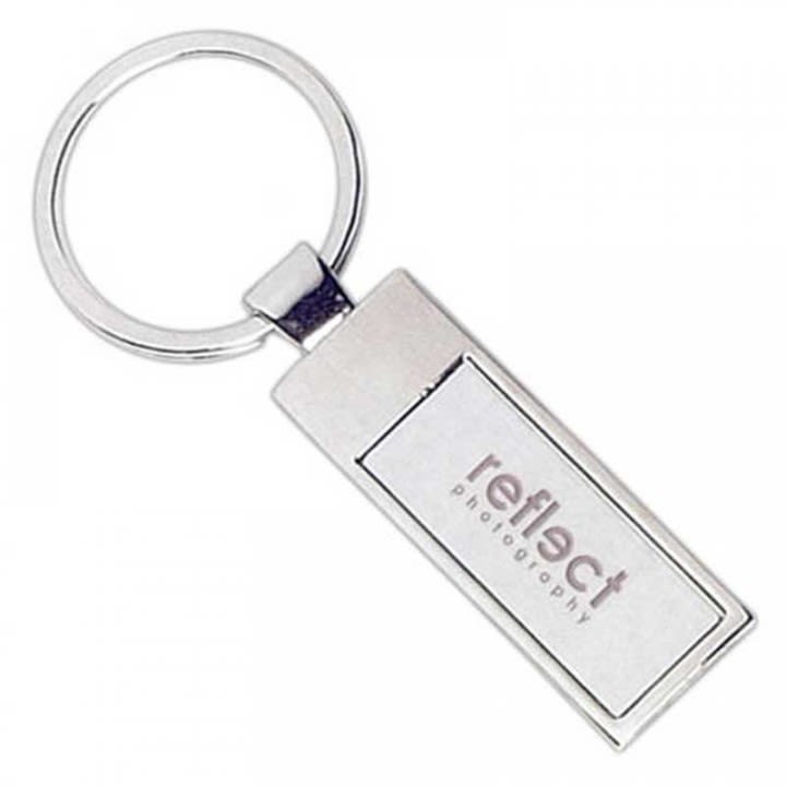Rectangle Metal Key Chain with Logo | 4AllPromos