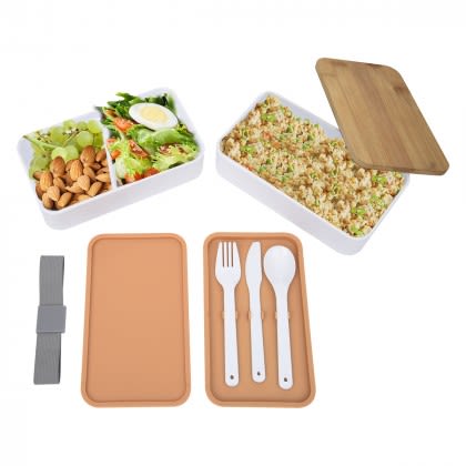 Imprinted Stackable Bento Lunch Set | Custom Food Containers