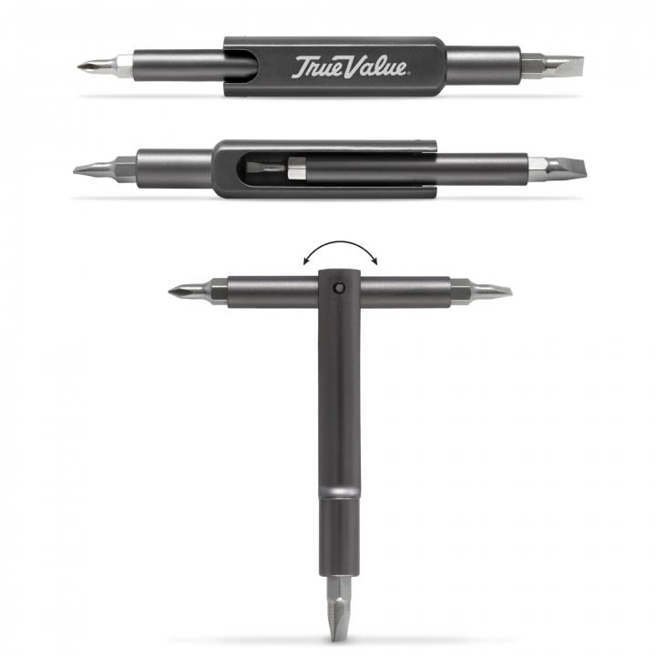 Printed Top Torque 8-in-1 T-Handle Screwdriver | Logo Tools