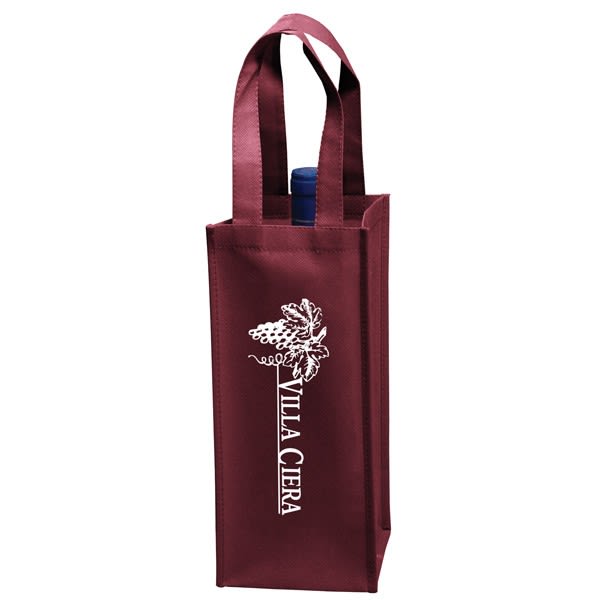 Vineyard Single Bottle Printed Promo Wine Bag | Customizable Wine Bag
