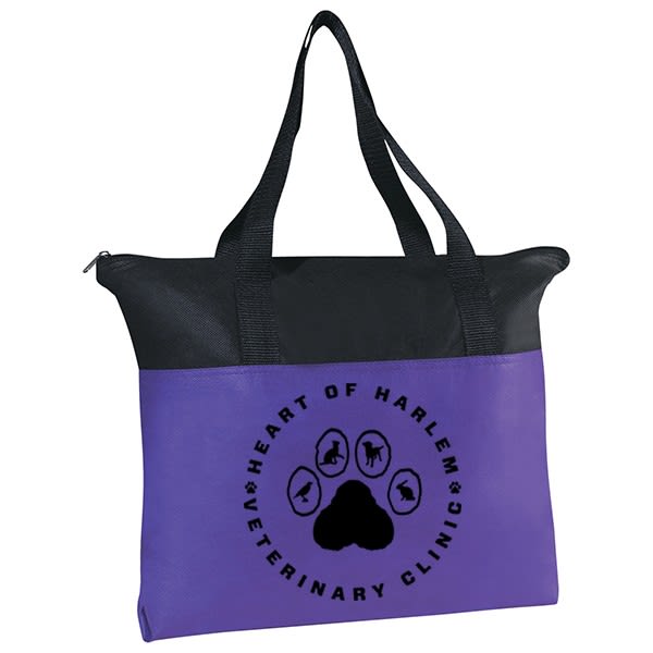Custom Imprinted Zippered Tote Bag | Personalized Colorful Tote Bags