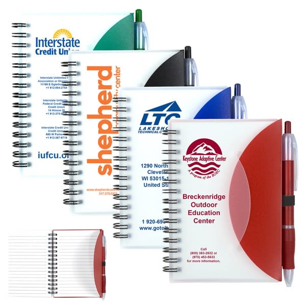 Stylish Spiral Notebook with Matching Pen and Logo