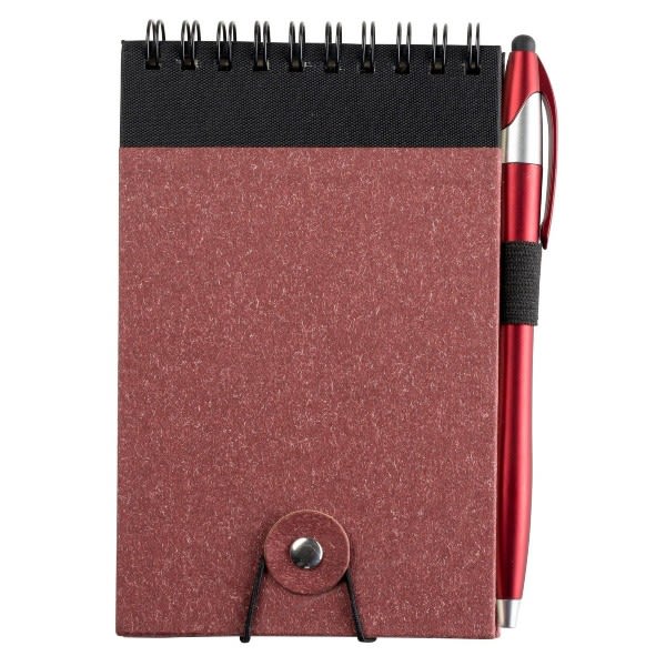 Logo Printed Cardboard Colored Paper Spiral Notebook with Stylus Pen
