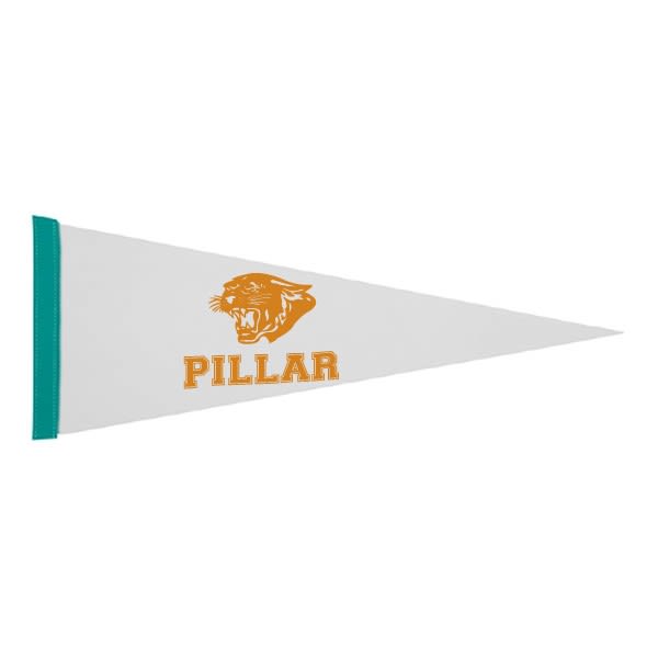 Two Foot White Custom Pennant With Color Strip | Promotional Pennant