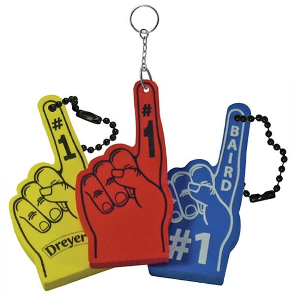 #1 Foam Hand Custom Key Tag with Full Color Logo | Custom Key Chains