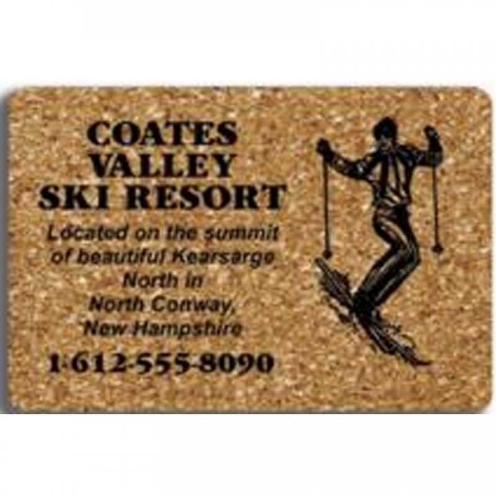 Rectangular Cork Coaster with Large Custom Imprint | Drinkware Promos