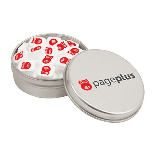 Promotional Small Round Tin | Imprinted Sugar Free Peppermints