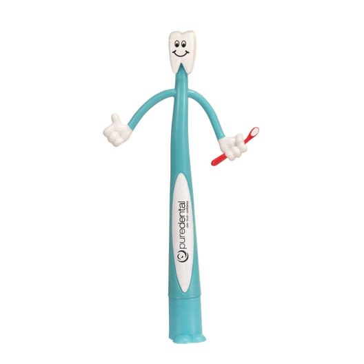 Custom Tooth Bend-a-Pen in Bulk | Customizable Goofy Pens Wholesale