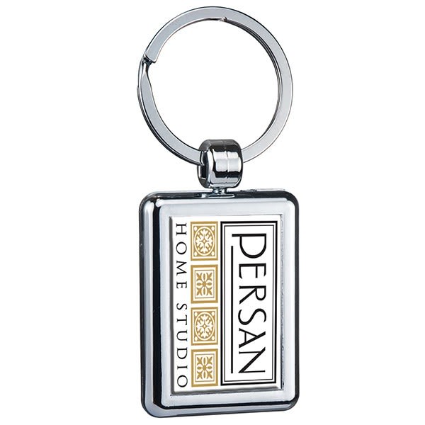 Key Rings - Budget Chrome Rectangle | Personalized Key Rings in Bulk