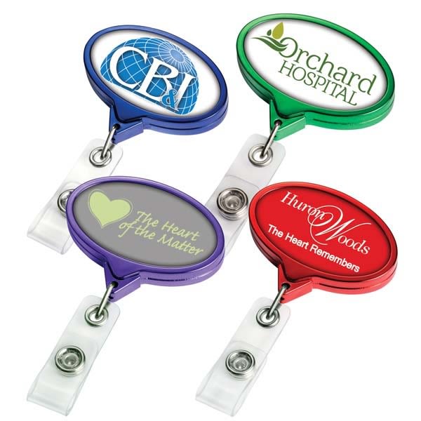 Promo Colored Chrome JUMBO Oval Reel | Promotional Badge Reel