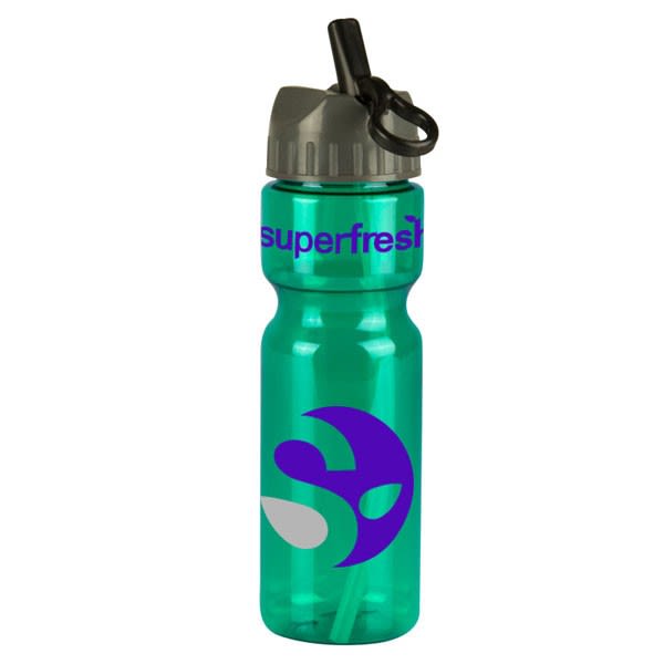 Flip Straw Lid Water Bottle with Logo | Promotional Water Bottles