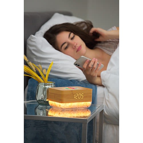 Custom Sunrise Himalayan Salt Clock Wireless Charger | Logo Home Gifts