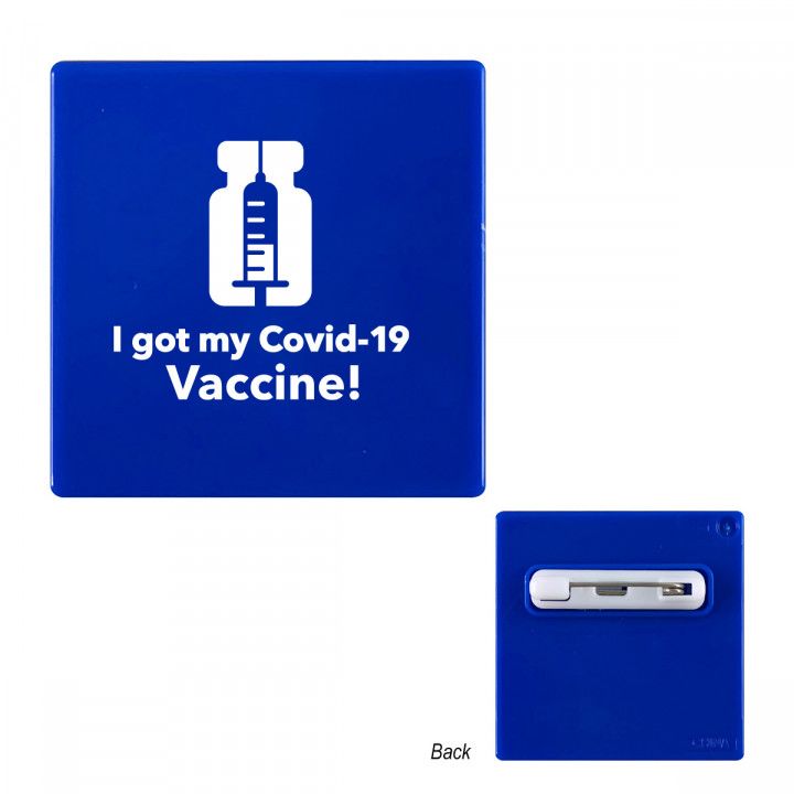 Imprinted Vaccination Notification Button | Covid-19 Vaccination Pins
