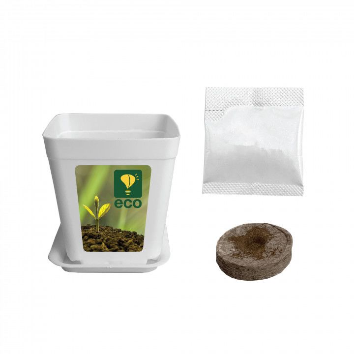 Custom Label Sow Easy Planter Kit | Promotional Logo Planters