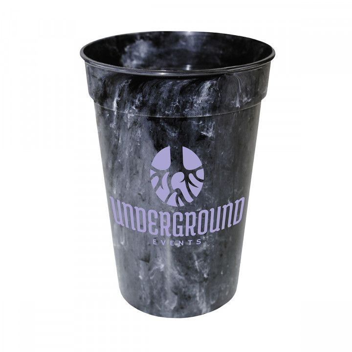 Customized 17 oz Marble Stadium Cup | Imprinted Plastic Cups