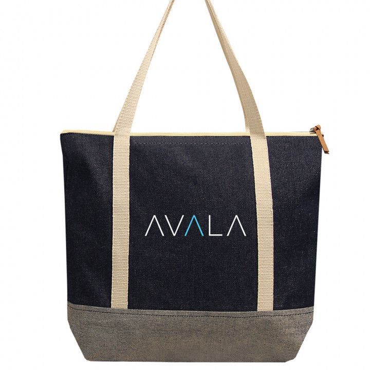 Express Denim Zip Tote | 4AllPromos