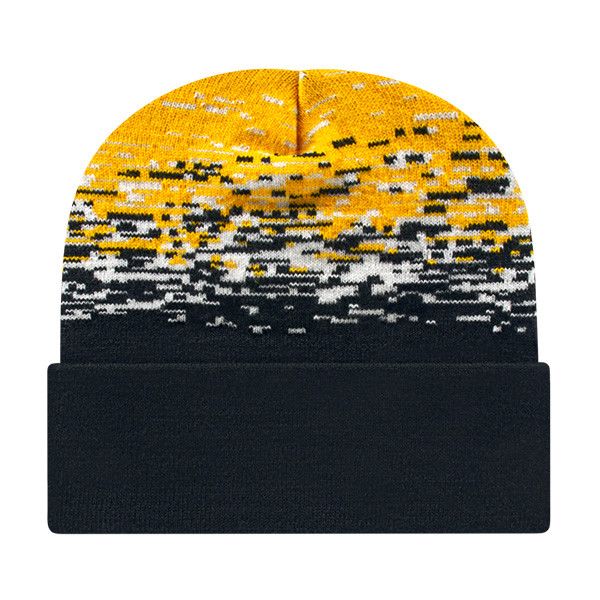 Embroidered Cuffed Static Pattern Knit Cap | Customized Knit Caps