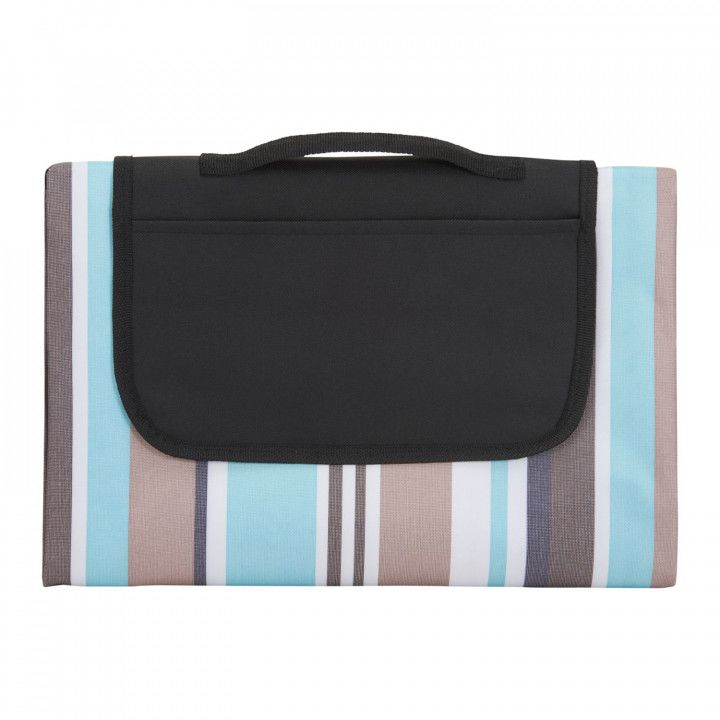 Large Striped Sand-Proof Beach Blanket with Logo