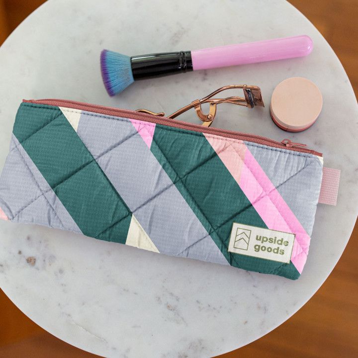 Full Color Custom Recycled Ripstop Nylon Quilted Pixie Pouch