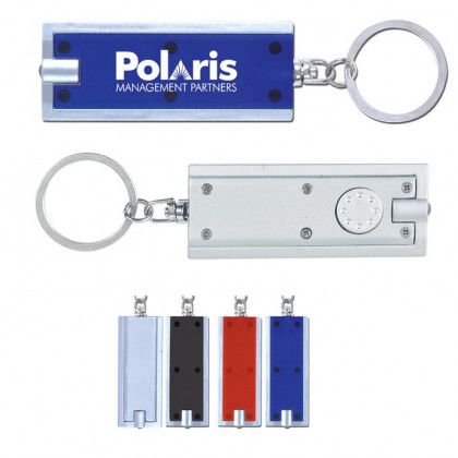 Deco LED Key Light | Promotional Keychain LED Light With Key Ring