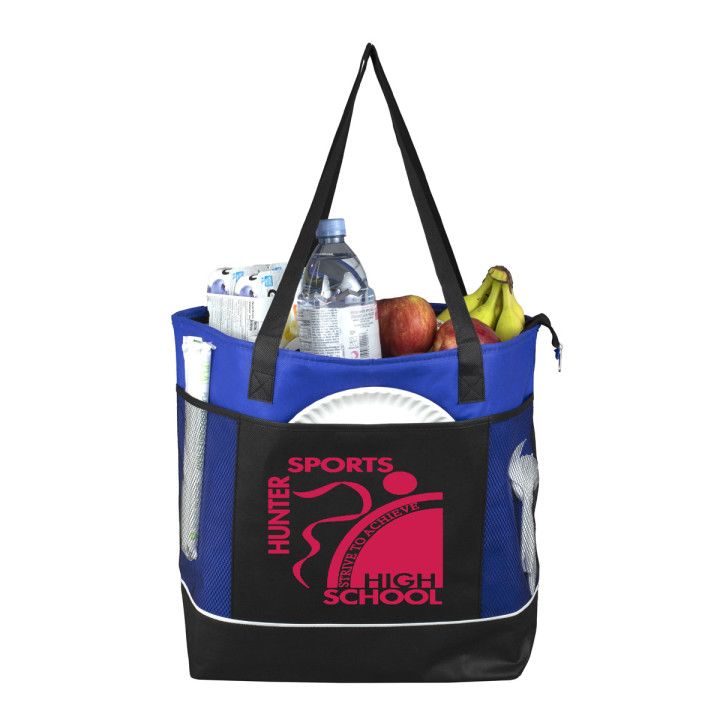 Custom Frost Line Super-Sized Insulated Zipper Cooler Tote| Logo Bags