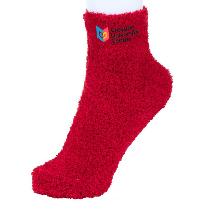 Fuzzy Custom Socks with Full Color Imprint