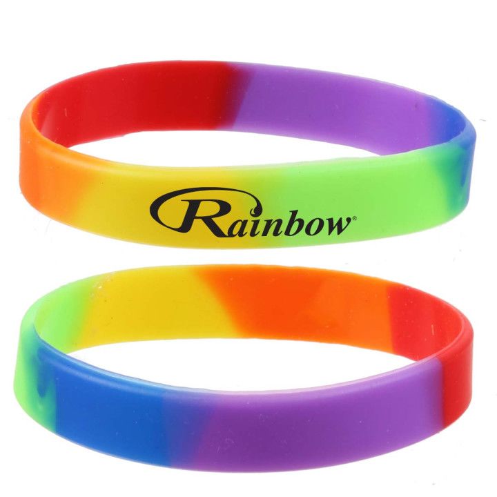 Rainbow Wristband with Logo | Customized Bracelets