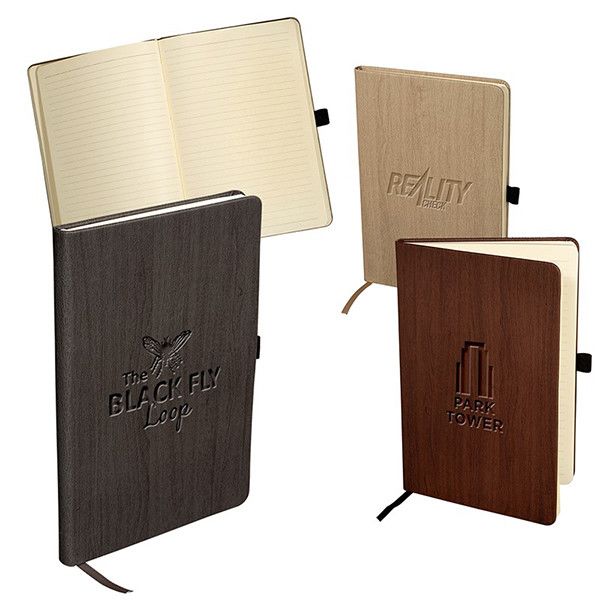 Logo Debossed Woodgrain Journal | Custom Notebooks