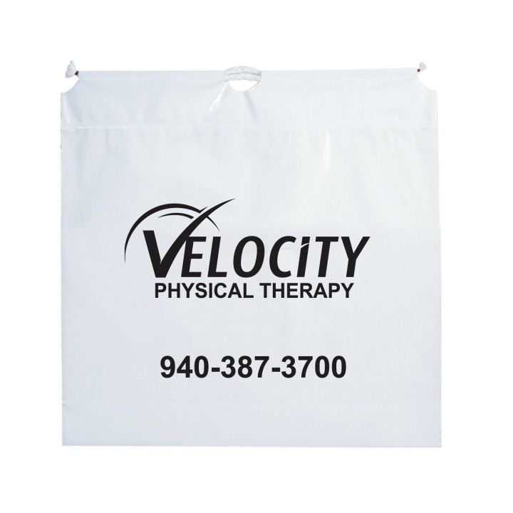 Imprinted Drawstring Plastic Bag 9 x 12 | Promotional Plastic Bags