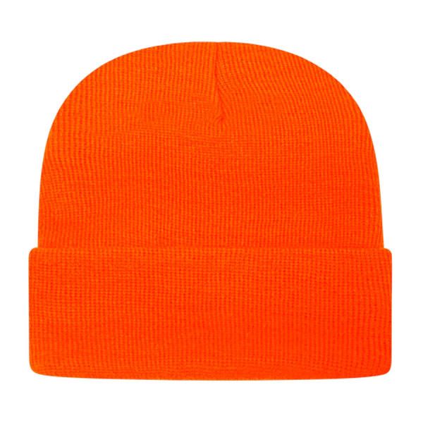Solid Knit Cap with Cuff | Custom Embroidered Beanies