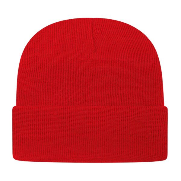 Solid Knit Cap with Cuff | Custom Embroidered Beanies