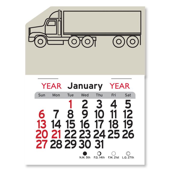 Peel-N-Stick® Calendar | Semi Truck | Personalized Calendars