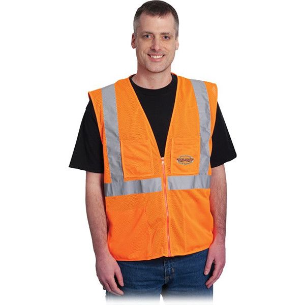 Custom 4 Pocket Value Mesh Vest | Imprinted Traffic Safety Vests