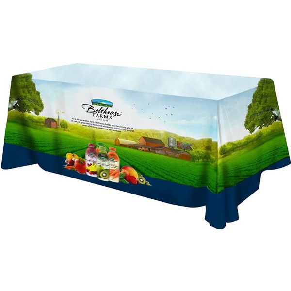 Tradeshow 3 Sided 8' Table Cover | Custom Promo Tablecloth