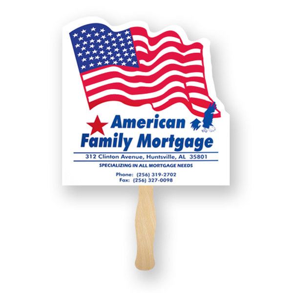 Flag Fan Promotional Custom Imprinted With Logo | Promotional Flag Fan