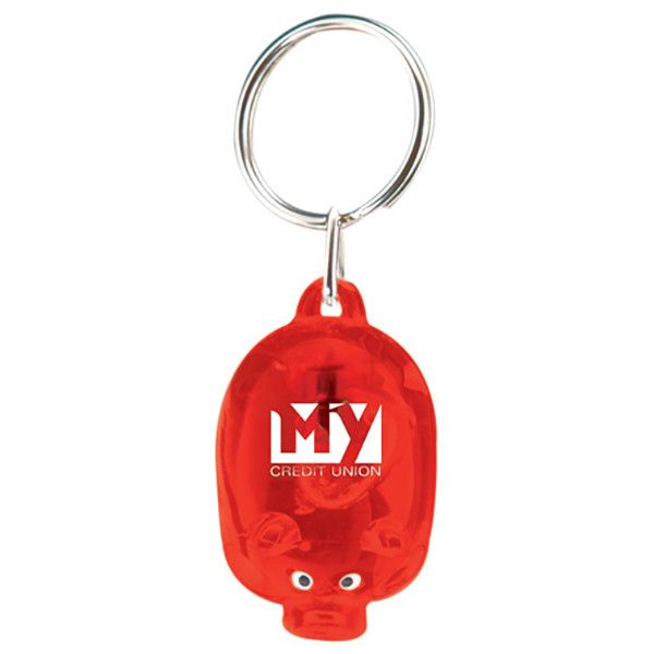 Promo Light Up Piggy Keytag | Logo Key Chains