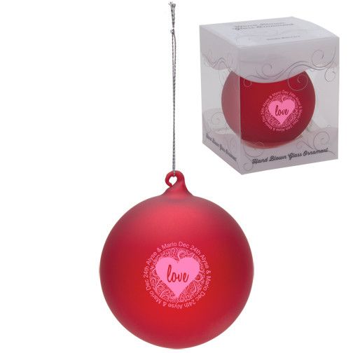 Imprinted Hand Blown Glass Ornament | Custom Christmas Gifts