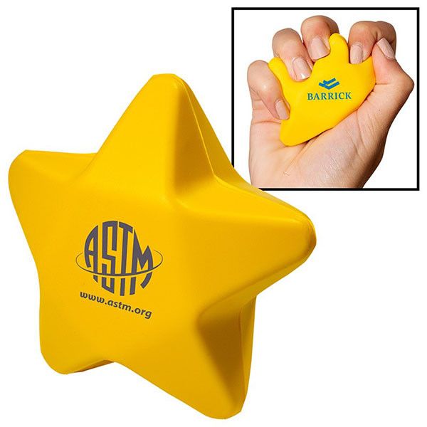 Imprinted Star Super Squish Stress Reliever | Custom Stress Ball