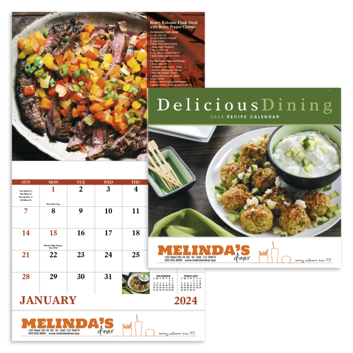 Hanging Wall Calendar - Delicious Dining - Imprinted | Promo Calendars